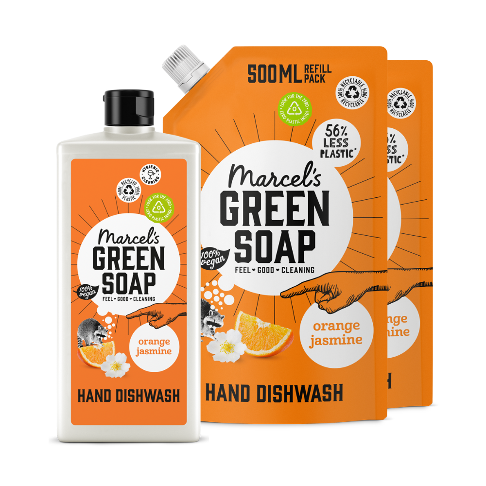 Hand Dishwash Refill Bundle Orange & Jasmine – Marcel's Green Soap
