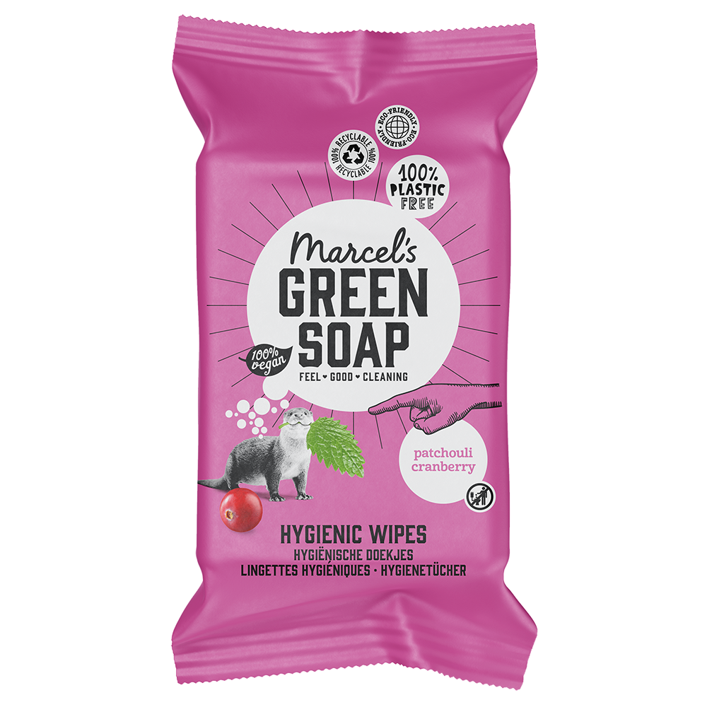 Hygienic Cleaning Wipes Patchouli & Cranberry – Marcel's Green Soap